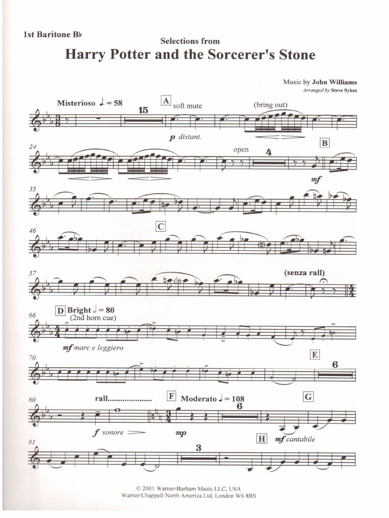 John William - Harry Potter - Baritone & Euphonium | PDF