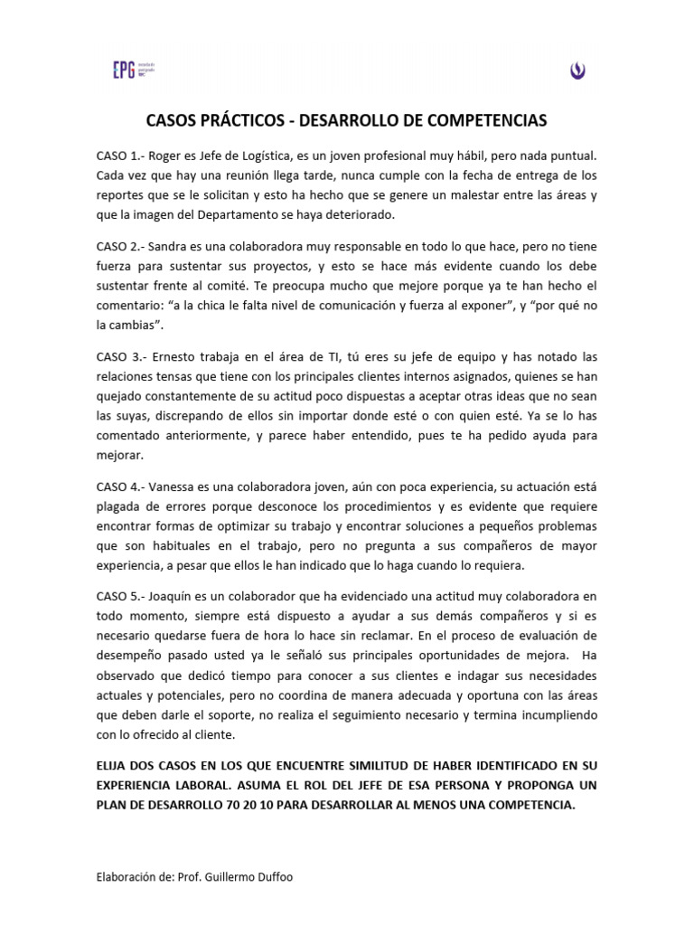 Casos Desarrollo de Competencias | PDF