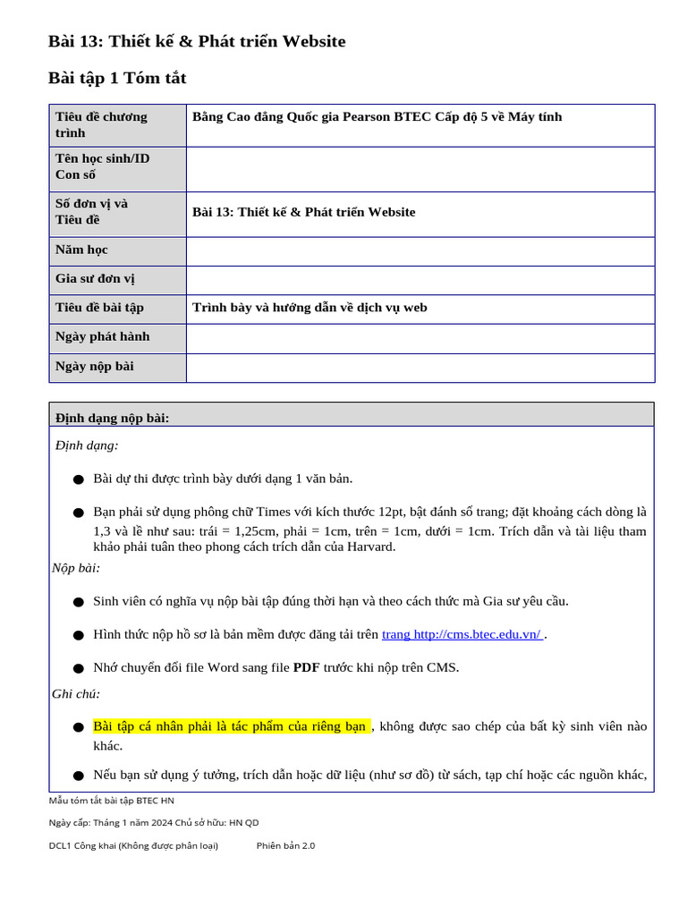 Unit 13.Assignment 1 Brief (1) | PDF