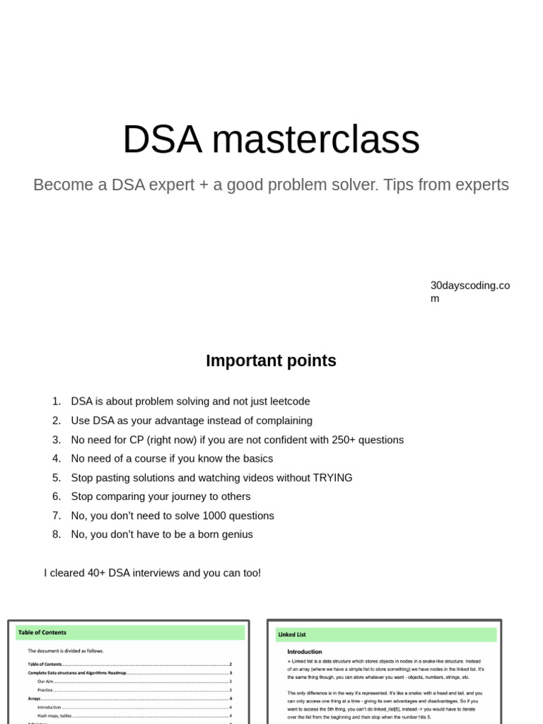 DSA Topics, Revision, Guides | PDF