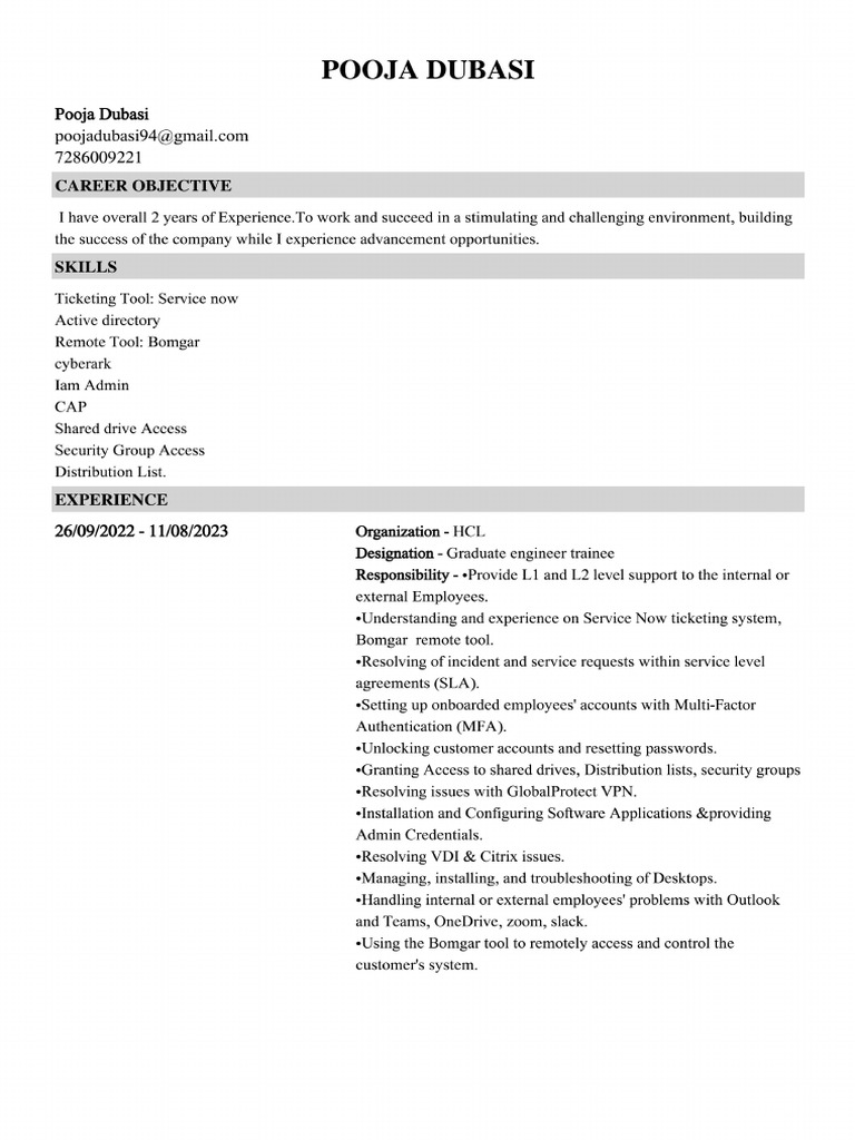 Resume Format | PDF