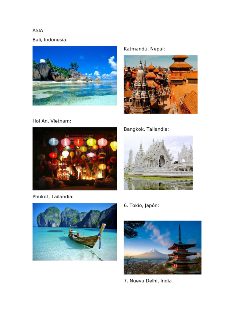 10 Destinos Turísticos en Asia | PDF