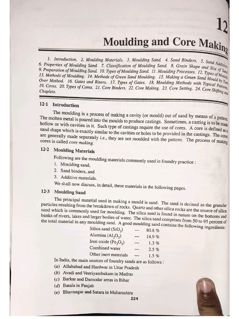Moulding and Core Making | PDF