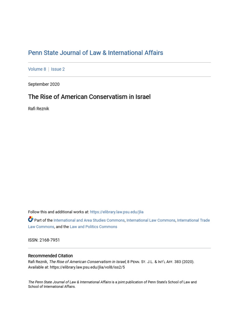 The Rise of American Conservatism in Israel | PDF | Justice | Crime ...