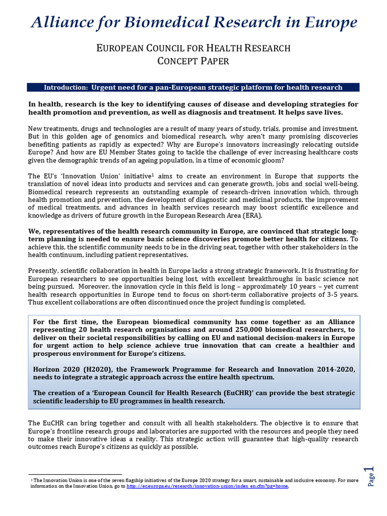 Health Research Concept Paper | PDF | Innovation | Personalized Medicine