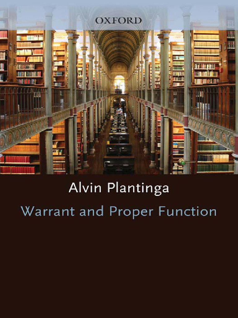 Alvin Plantinga - Warrant and Proper Function (1993) | PDF ...