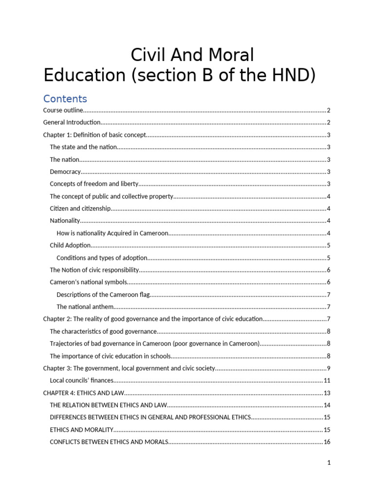 Civic and Moral Education-2 | PDF | Morality