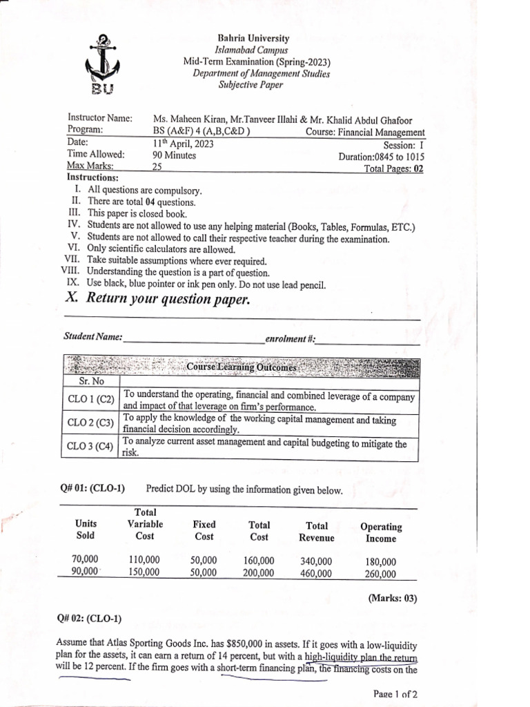 Financial Paper | PDF