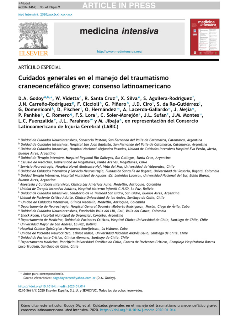 Articulo - Consenso Colombiano TCE | PDF | Lesión cerebral traumática | Universidad