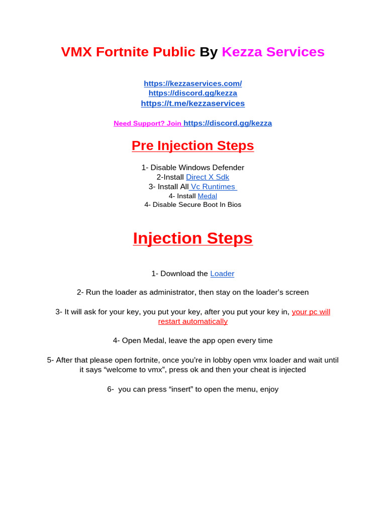 VMX Fortnite Public by Kezza Services | PDF