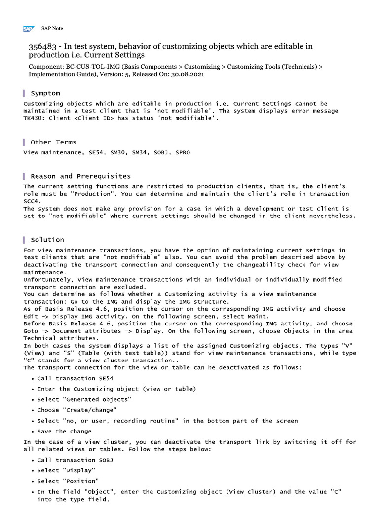 Customizable Object Editable in Production System | PDF