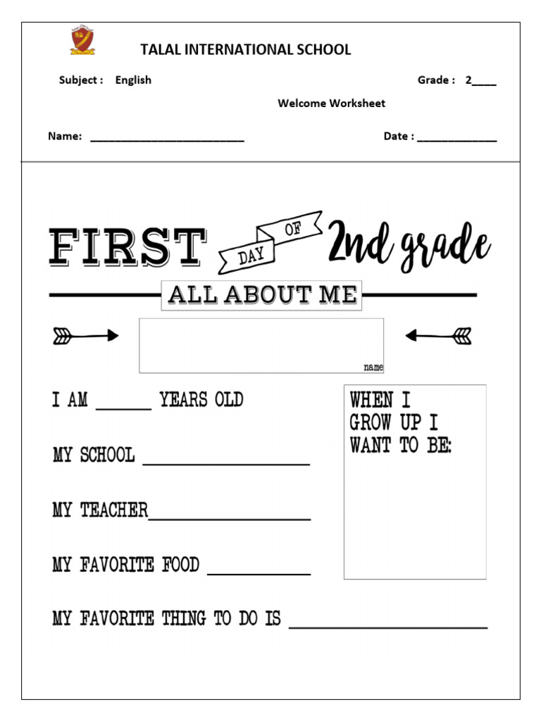 Grade 2 Day 1 Worksheet | PDF
