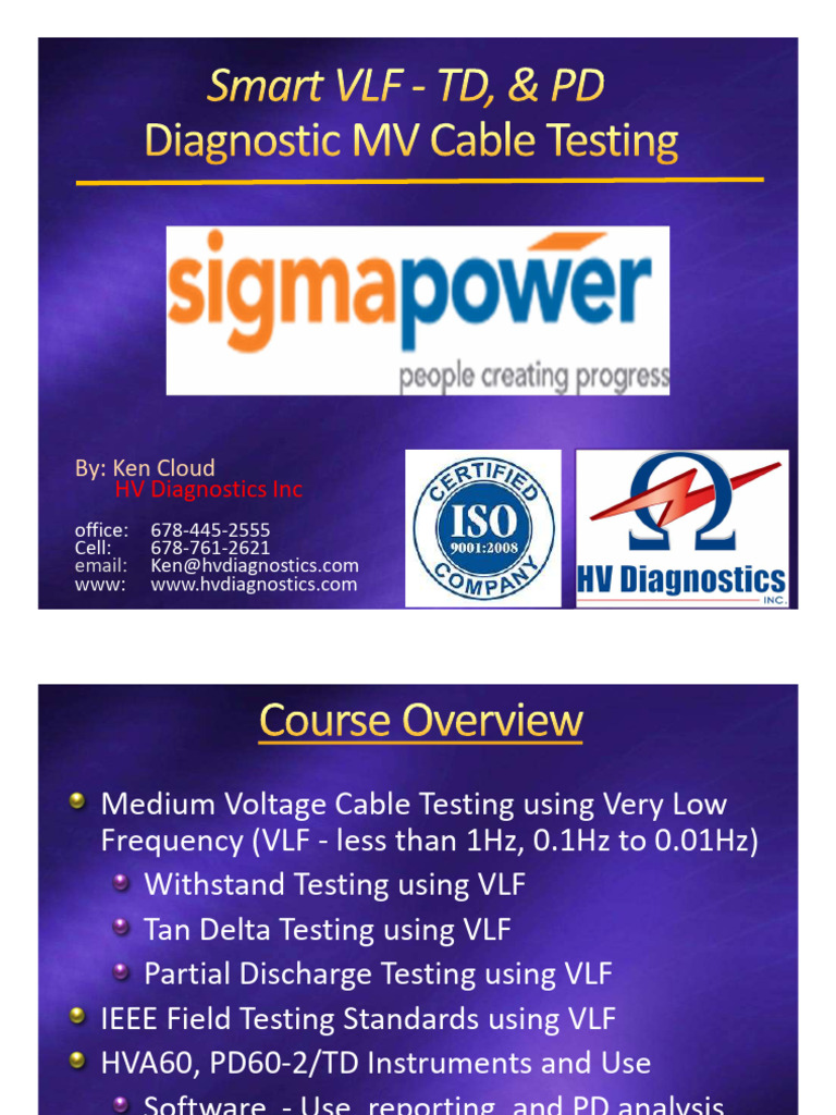 HV VLF, TD, & PD Training | PDF | Insulator (Electricity ...