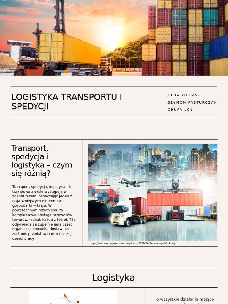 Logistyka Transportu I Spedycji | PDF
