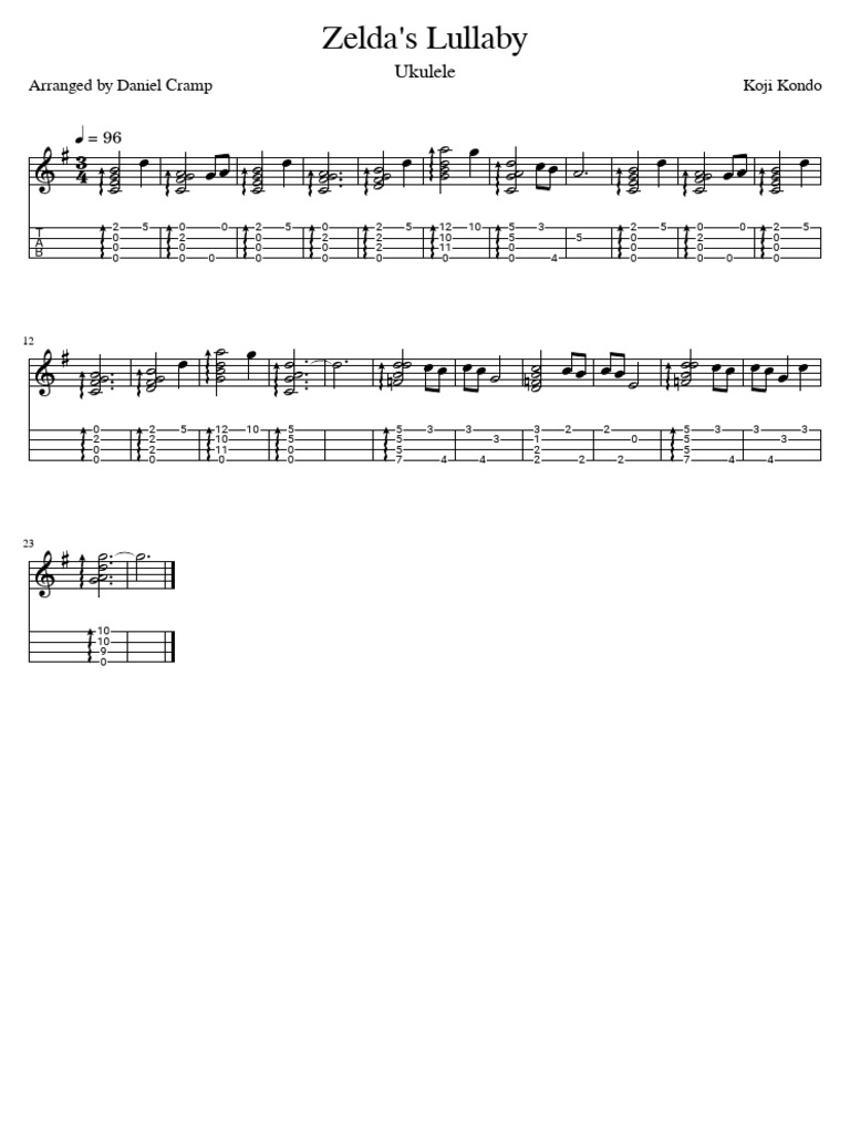 Zelda's Lullaby Ukulele | PDF | Nintendo Franchises | Video Game ...