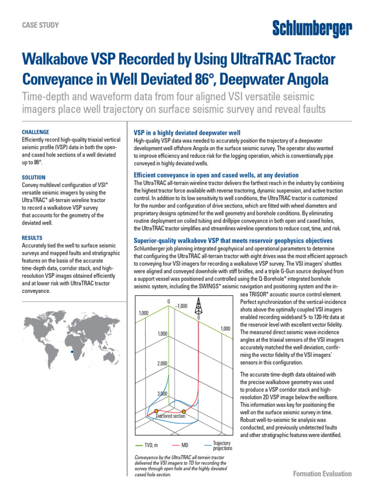 Wireline Tractor Conveys Seismic Imagers Deviated Well Deepwater Angola ...