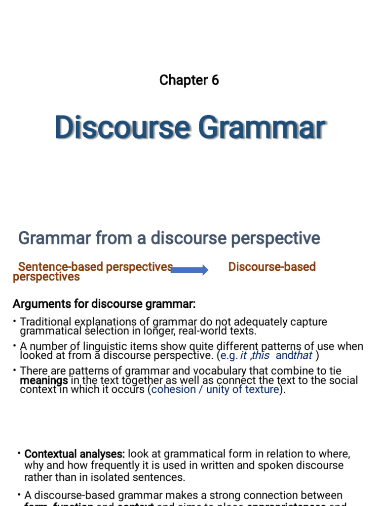 Chapter 6 Discourse Grammar | PDF | Word | Pronoun