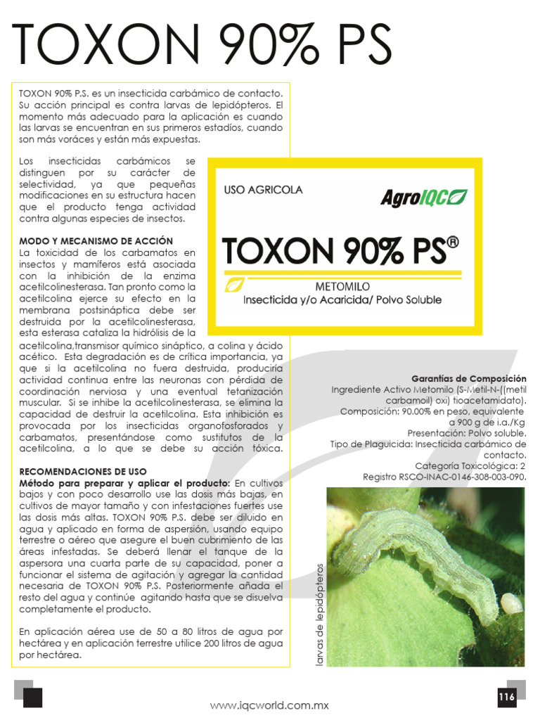 Uso y Dosis de Toxon 90% PS | PDF | Acetilcolina | Sinapsis