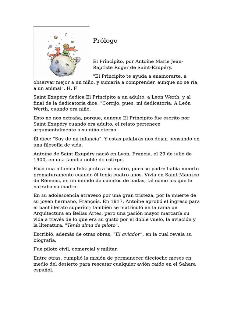 Prólogo | PDF | El Principito