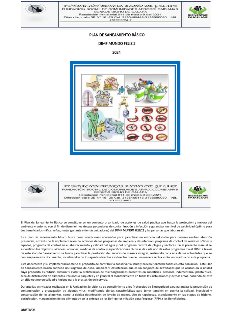 EL PLAN DE SANEAMIENTO BASICO - DIMF Mundo Feliz2 | PDF | Residuos | Reciclaje