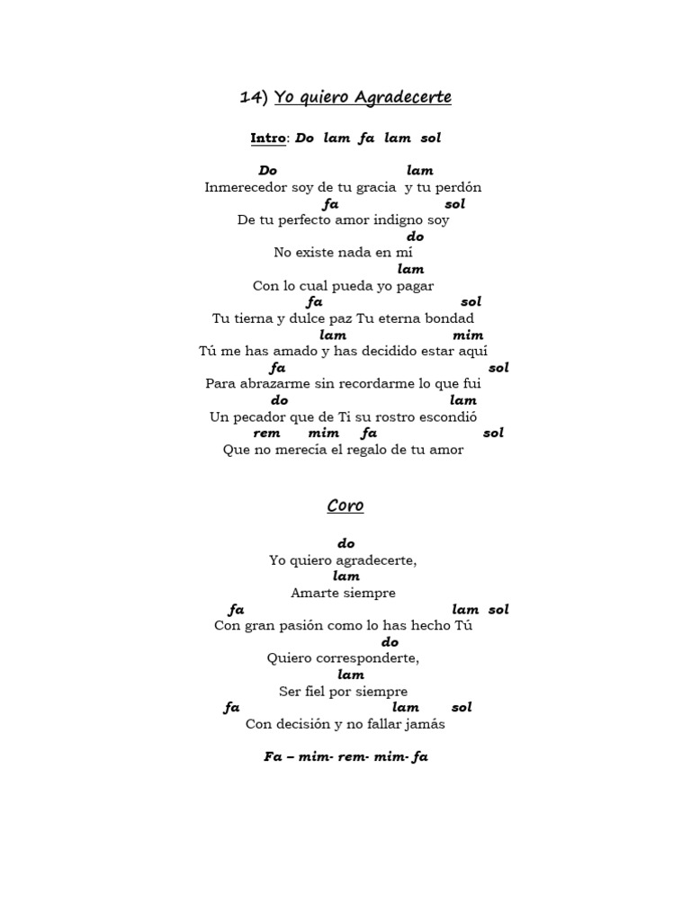 Yo Quiero Agradecerte | PDF