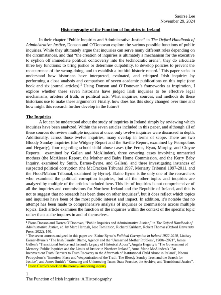 Historiography Paper - Nov 28 | PDF