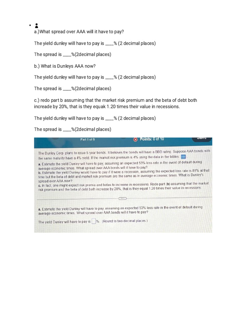 A.) What Spread Over AAA Will It Have To Pay - The Yi... | PDF | Bond ...