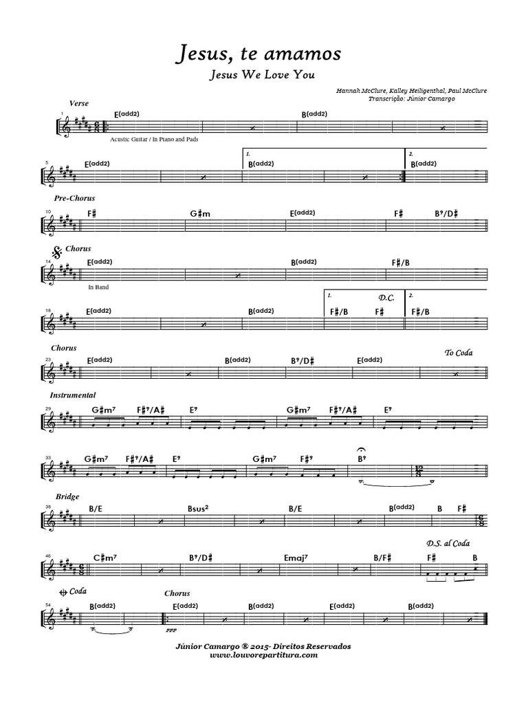 Yahweh, Te Amamos - Partition | PDF