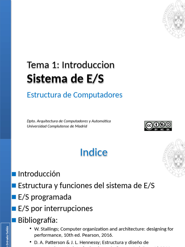 Tema1 Introducción - ES - Interrupciones | PDF | De entrada y salida | Unidad Central de ...
