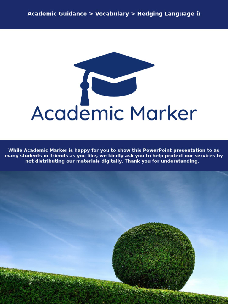 Hedging Language Teachers PowerPoint Academic Marker | PDF | Verb | Adverb