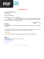 Paper Acceptance Letter - Empty Example | PDF