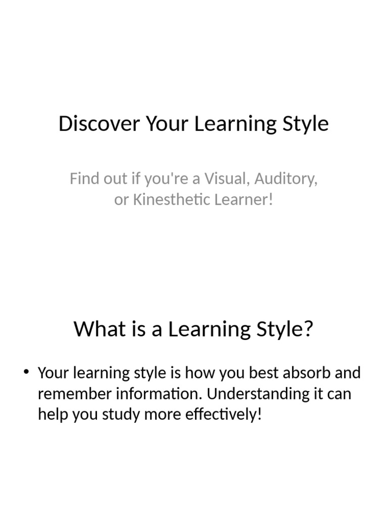 Learning Style Quiz Presentation | PDF