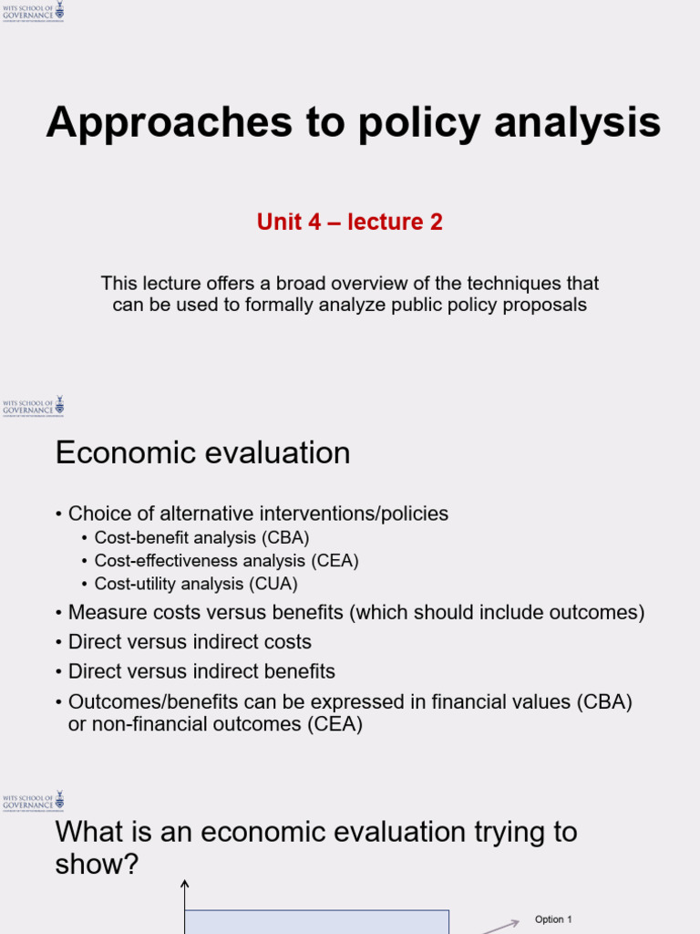 Unit4 - L2 - Approaches To Policy Analysis | PDF