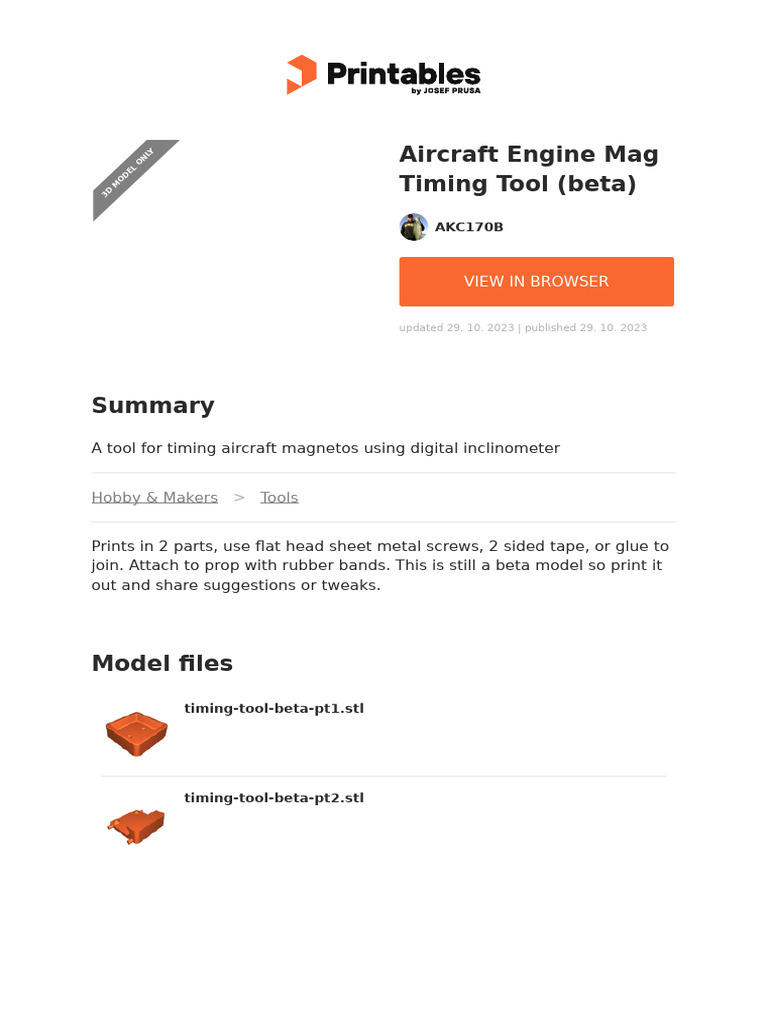 Aircraft Engine Mag Timing Tool | PDF