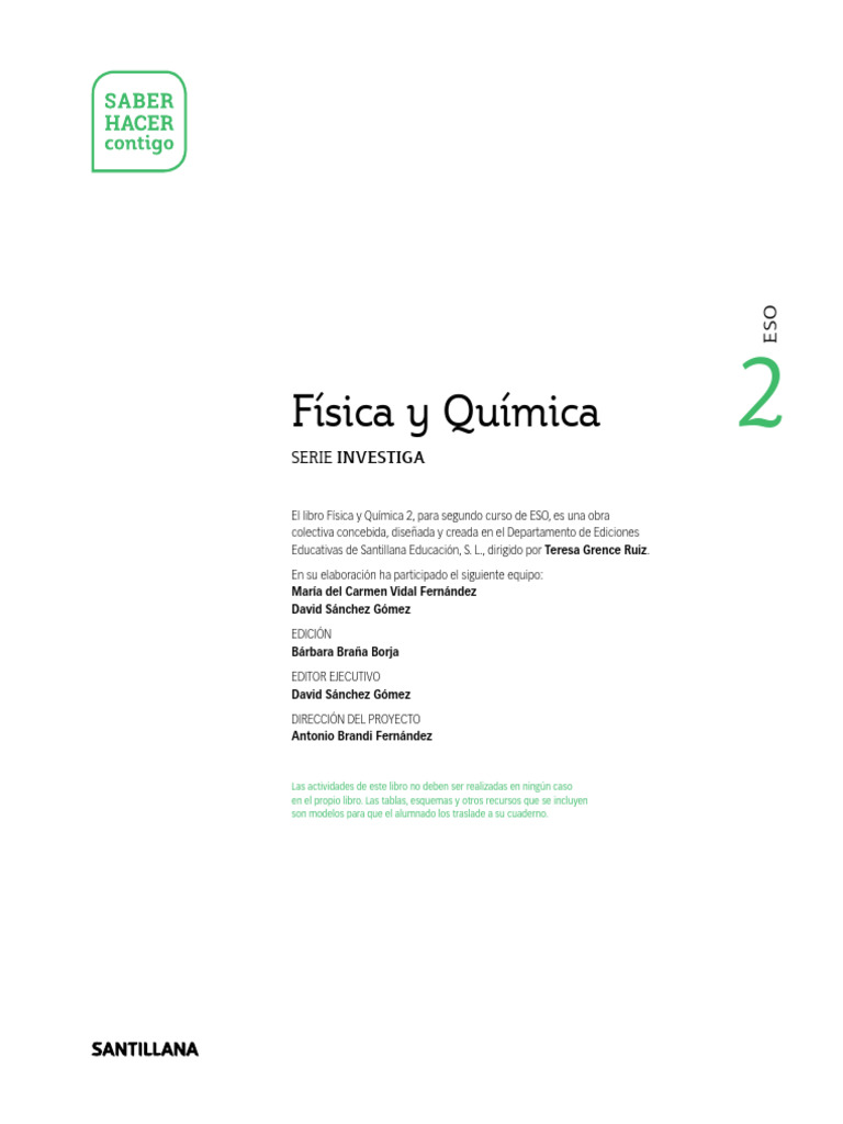 Física y Química 2 ESO: Guía Educativa | PDF | Pantalla de cristal ...