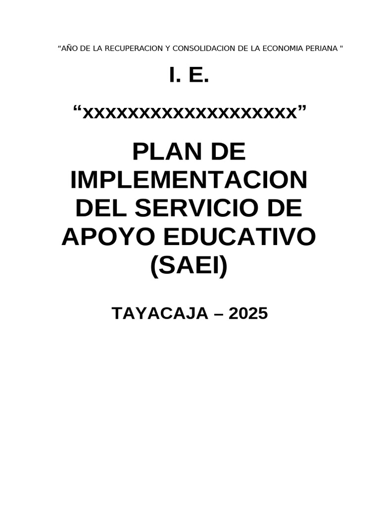 Plan Saei. Ii, Ee 2025 - Okey | PDF | Evaluación | Enseñando
