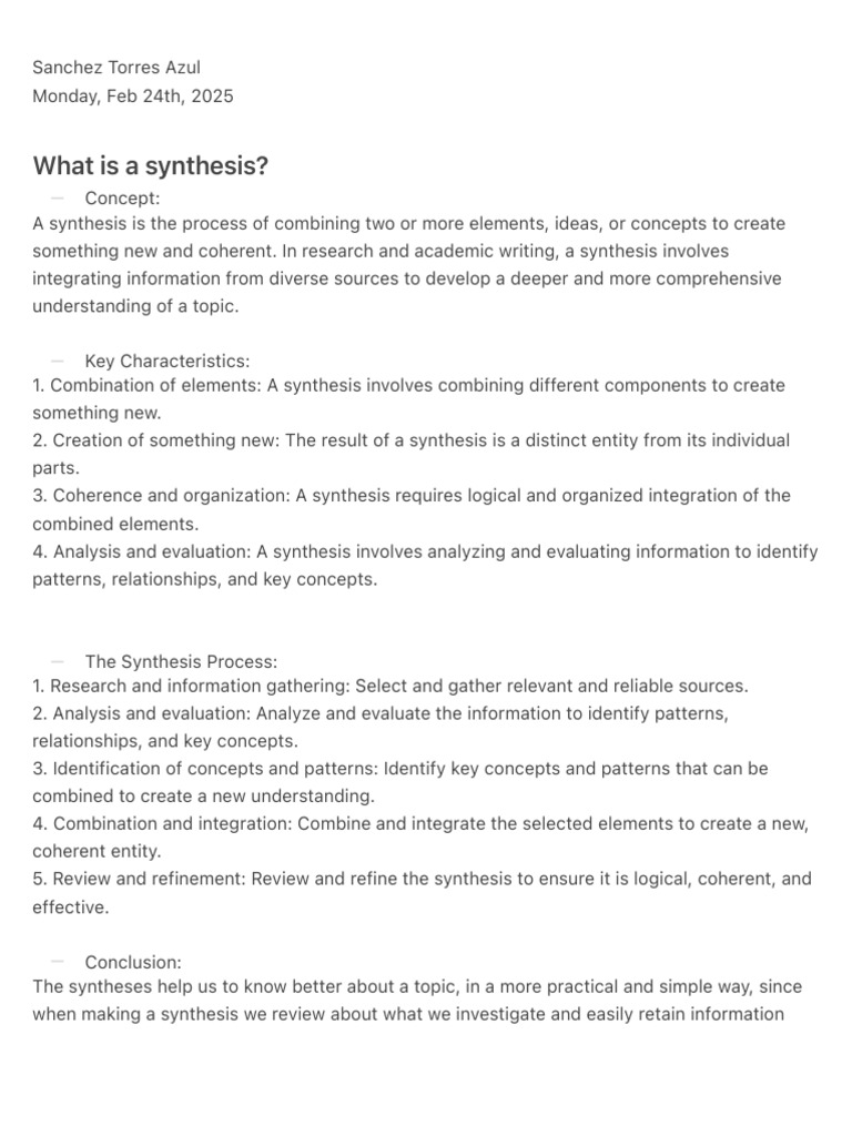 Understanding Synthesis in Research | PDF