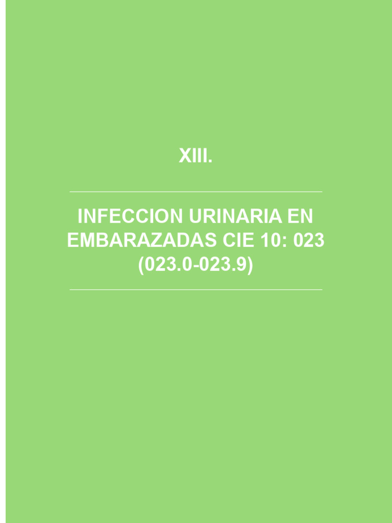 IVU en Embarazadas: Protocolo CIE 10 | PDF | Infección del tracto ...