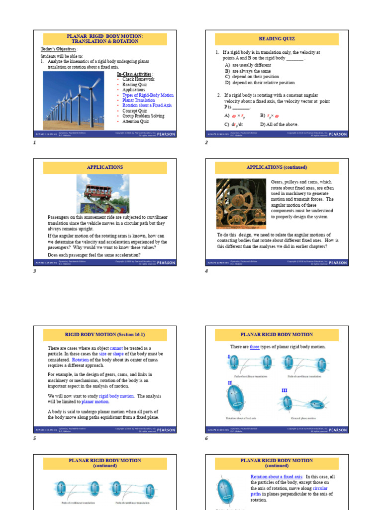 CH 16 - 1-3print | PDF | Rotation Around A Fixed Axis | Rotation