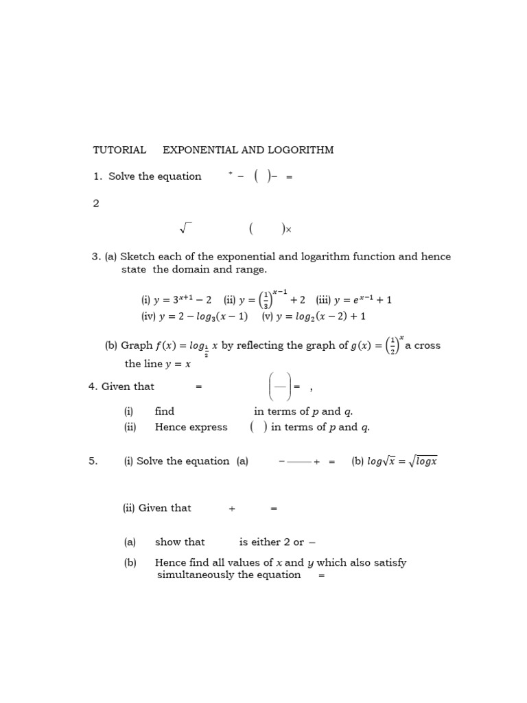 Tutorial Exponential and Logoritm | PDF | Logarithm | Exponential Function