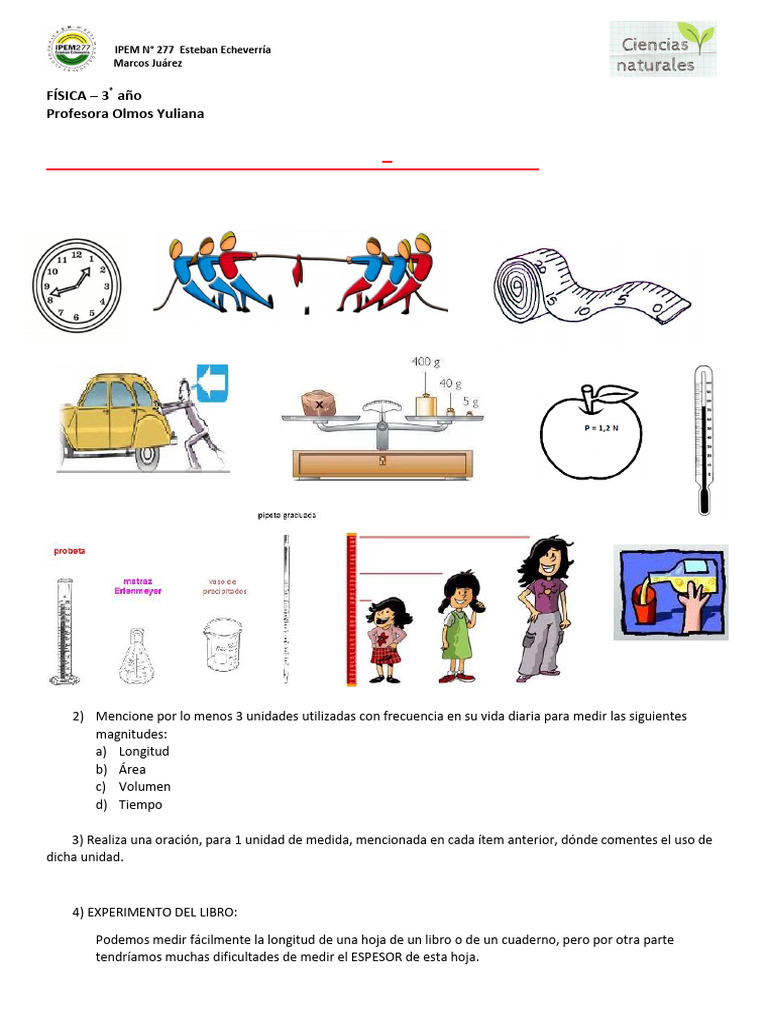 Act Magnitudes f-sicas - clasificaci-n.docx | PDF | Medición | Metrología