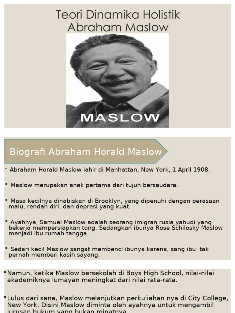 6 Teori Kebutuhan Maslow | PDF