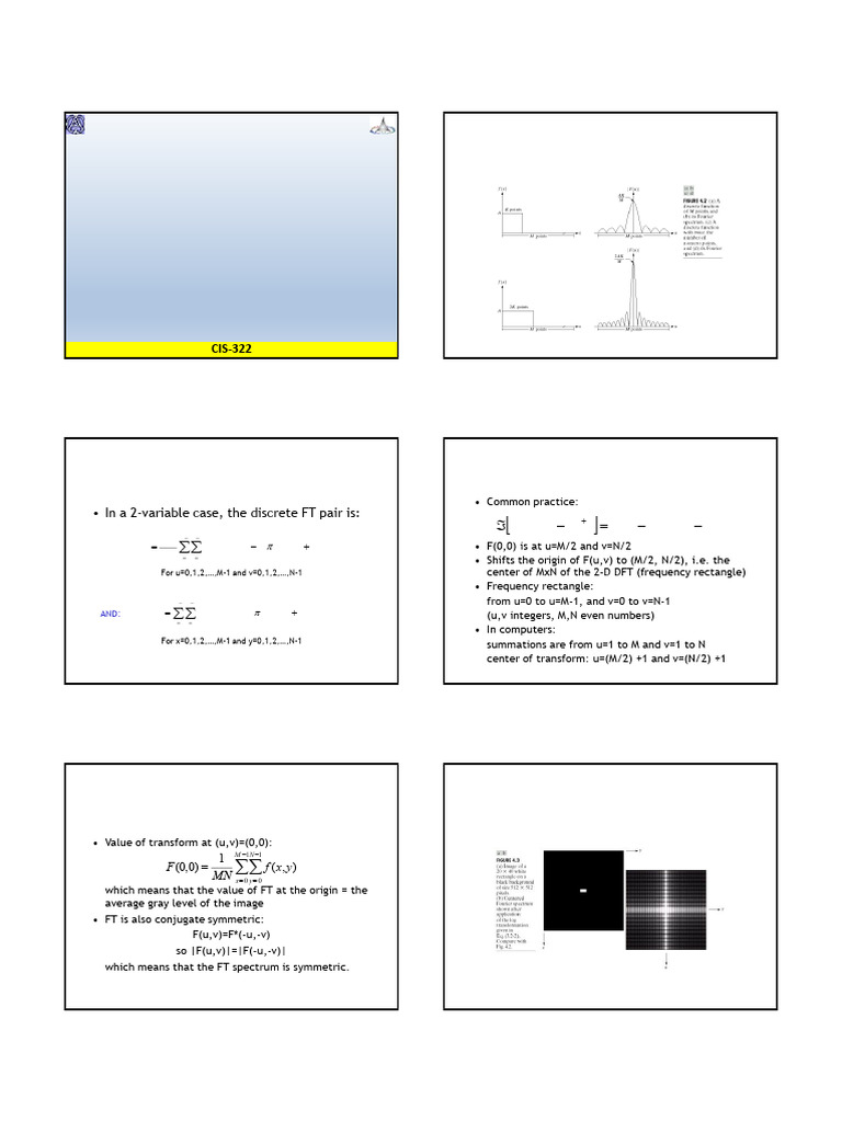 Lec_11 SIP CIS-322 freq domain processing | PDF | Low Pass Filter | Filter (Signal Processing)