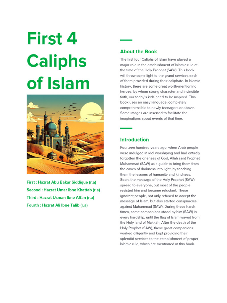 The First Four Caliphs of Islam | PDF | Umar | Muhammad