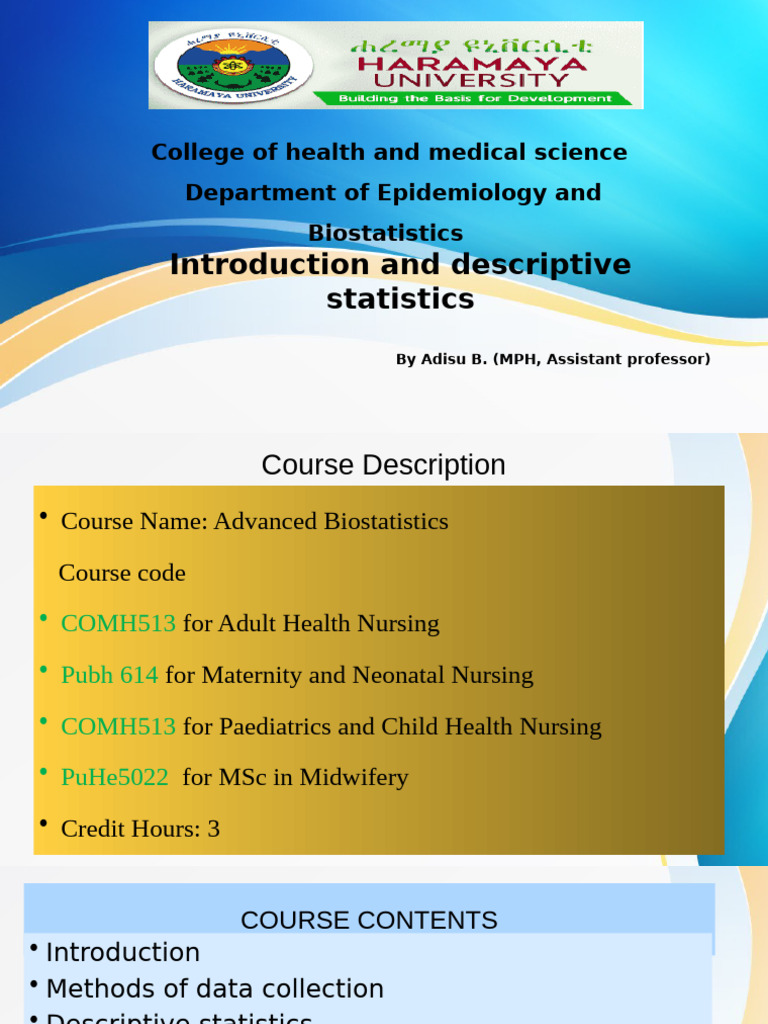 1Introduction and descriptive stats | PDF | Skewness | Statistics
