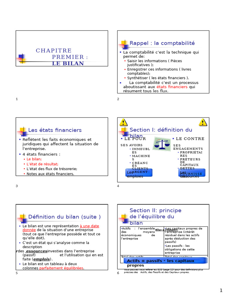 Compta 01 - Bilan | PDF | Bilan comptable | Capitaux propres
