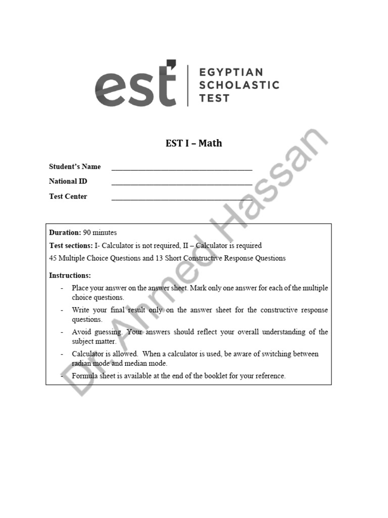 All EST 1 Explanation | PDF | Mathematics | Mathematical Concepts