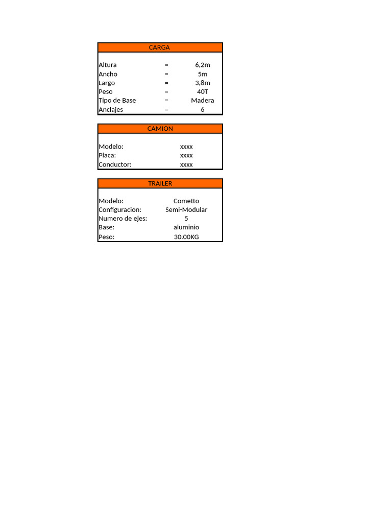Datos de Transporte | PDF