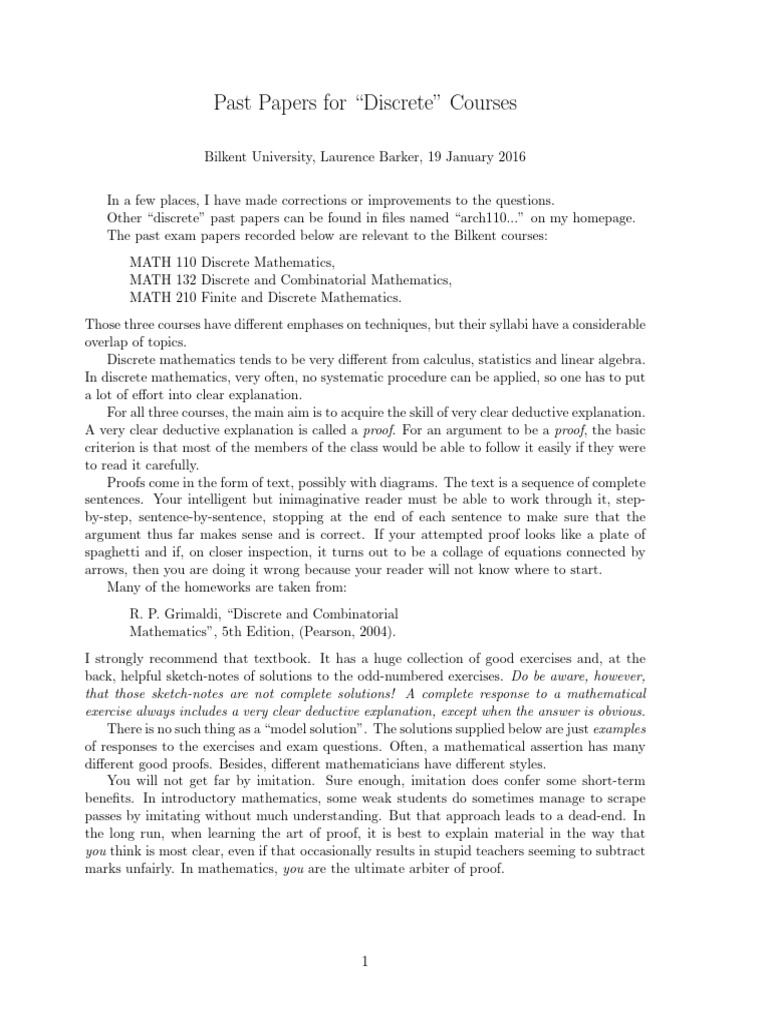 Discretepastpapers | PDF | Vertex (Graph Theory) | Mathematics