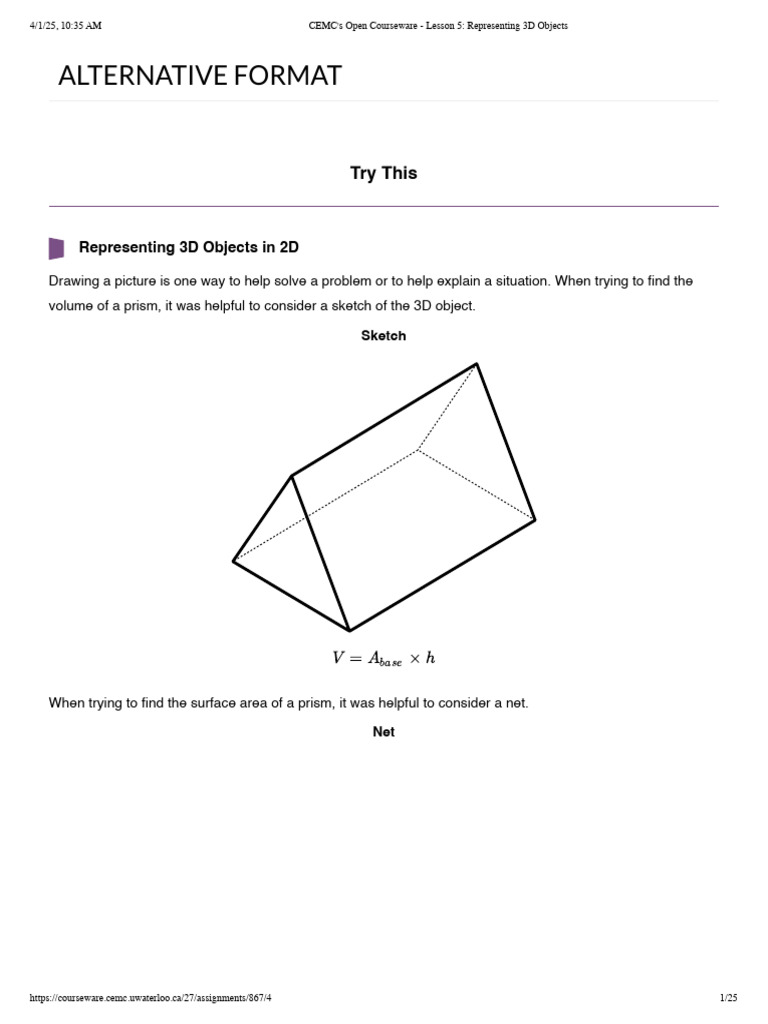 Lesson 5- Representing 3D Objects | PDF | Drawing | 3 D Computer Graphics